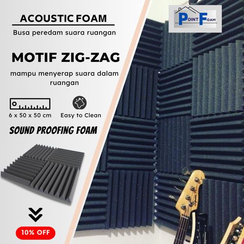 Jual Busa Peredam Suara Ruangan Motif Zigzag Ukuran 6cmx50cmx50cm Hitam ...