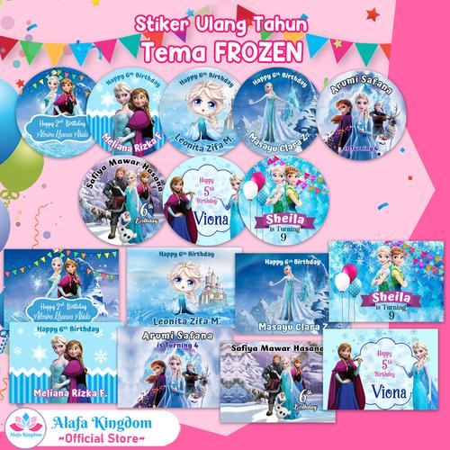 Jual Stiker Ulang Tahun Label Birthday FROZEN Anna Elsa | Stiker Ultah ...