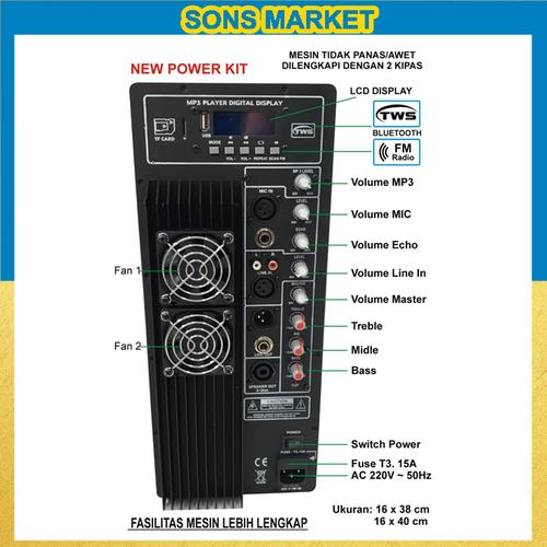 Promo POWER KIT MESIN KIT SPEAKER AKTIF USB BLUETOOTH 1000-1200 Watt ...