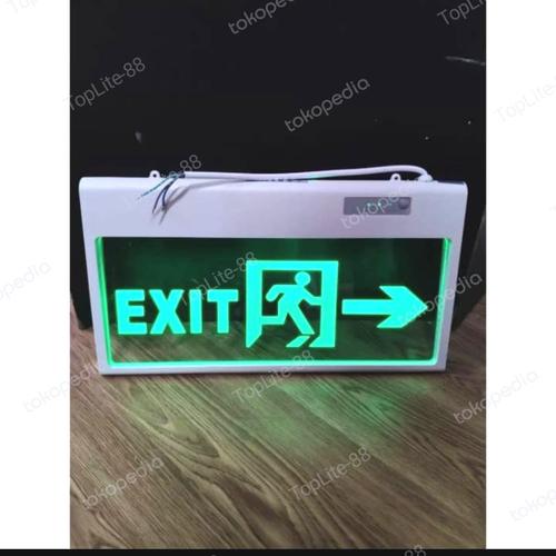 Jual Lampu Led Emergency EXIT Lari Akrilic Bening/Exit Lamp Darurat ...