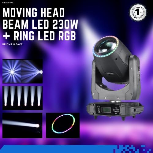 Jual Moving head beam 230 LED + Ring Led RGB Dmx512 Stage Lighting ...