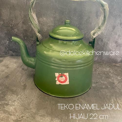Jual Teko Enamel Kaleng Seng Jadul Hijau 22 cm 4 lt - teko enamel 22 - Kota Bandung - dolce ...