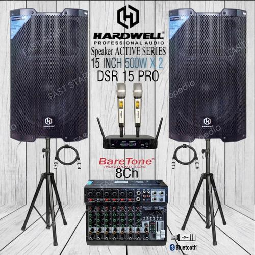 Jual PAKET SOUND SYSTEM SPEAKER AKTIF 15 INCH HARDWELL DSR 15 PRO ...