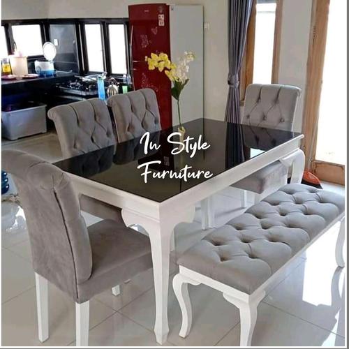 Jual Set meja makan 4 kursi + bench | meja makan - kursi makan - Kab ...