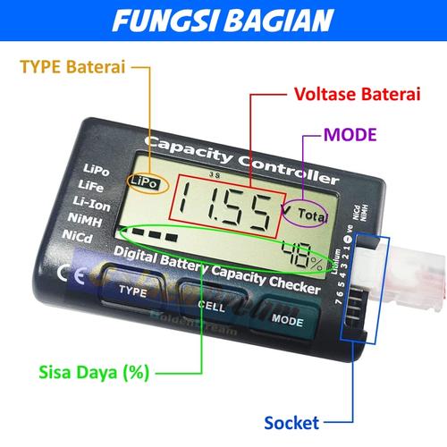 Jual Cellmeter 7 Battery Capacity Controller Checker Balancer Lipo ...