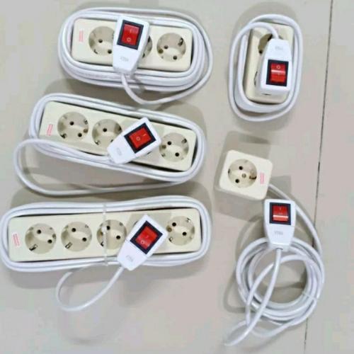 Jual Stop kontak uticon 1 2 3 4 5 6 8 lubang+ steker saklar + kabel 3 meter - 8 lubang - Kota ...