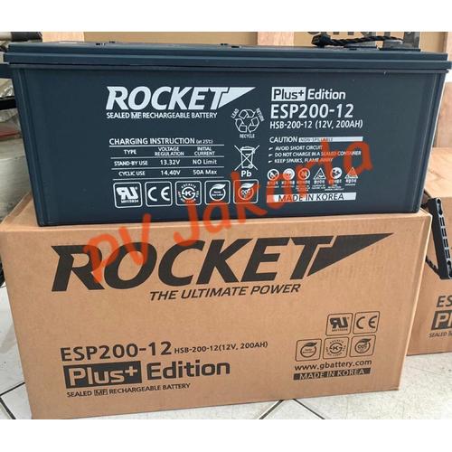 Jual Aki Rocket ESP200-12 VRLA 12V 200Ah Baterai Accu Rocket ESP 200-12 ...