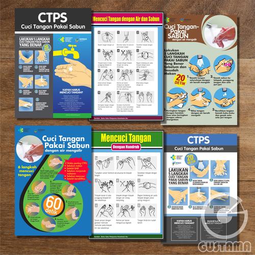 Jual Poster Cuci Tangan Pakai Sabun, Poster Edukasi A3 - Model 1 - Kab ...