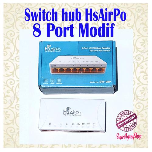 Jual Switch hub Hsairpo 8 Port Modif PoE in-out - Modif poe 3 aja, Plus ...