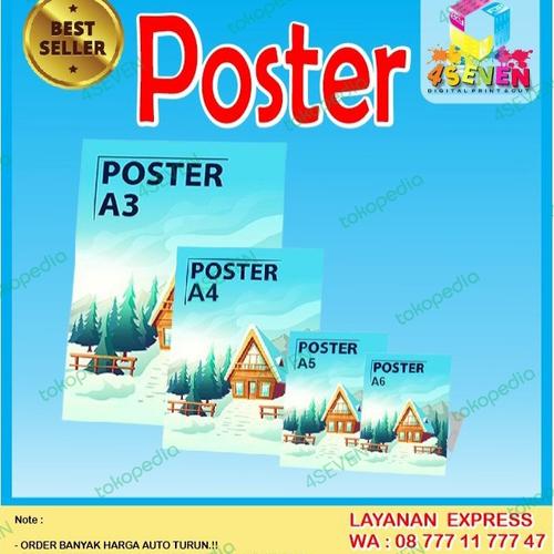 Jual CETAK POSTER / PRINT POSTER CUSTOME A3|A4|A5 /BAHAN ART KARTON ...