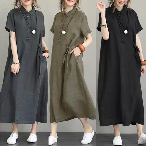 Promo Gaun Midi Dress Wanita Long Tunik Korean Style - ARMY - Kota ...
