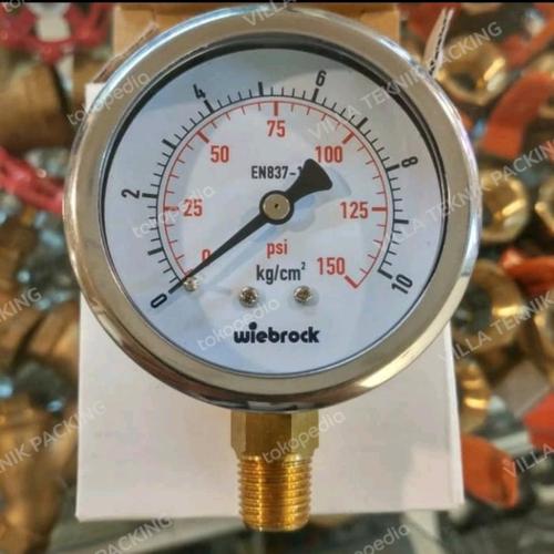 Jual Pressure Gauge Stainless 4" inch 10 bar drat 1/2" inch - Jakarta Barat - VILLA TEKNIK ...