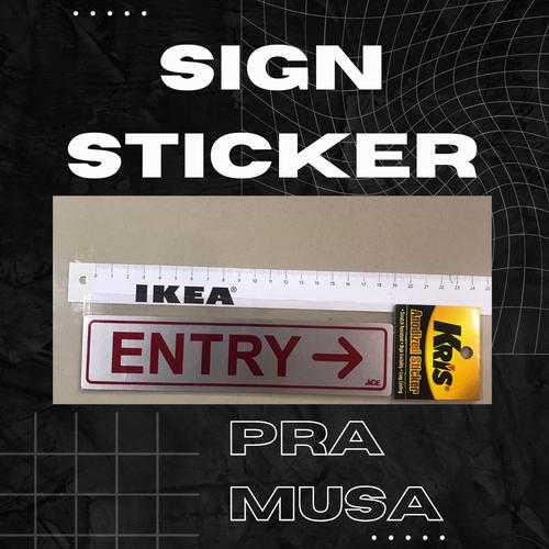 Jual Penanda sign akrilic ENTRY panah kanan sticker sign akrilic ace ...