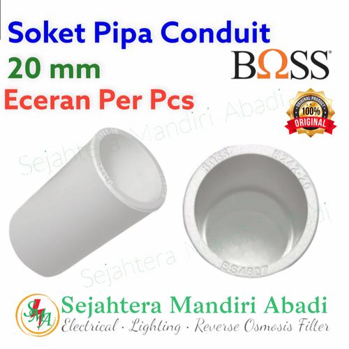 Jual Soket Pipa Listrik 20mm Boss Conduit Sok Konduit Putih Eceran Per ...