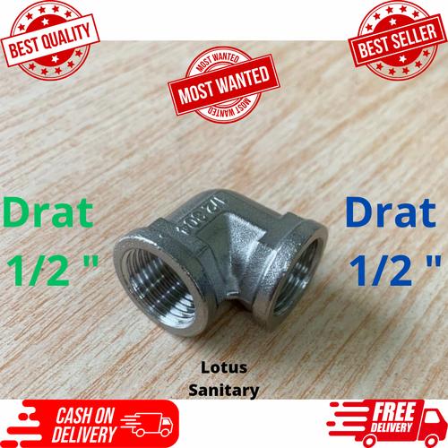 Jual knee elbow fitting pipa L drat dalam 1/2 inchi 3/4" 1" stainless ...