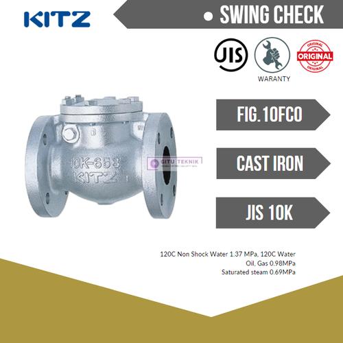 Jual Swing check valve 2" inchi / DN 50 Cast iron JIS 10K Kitz ...
