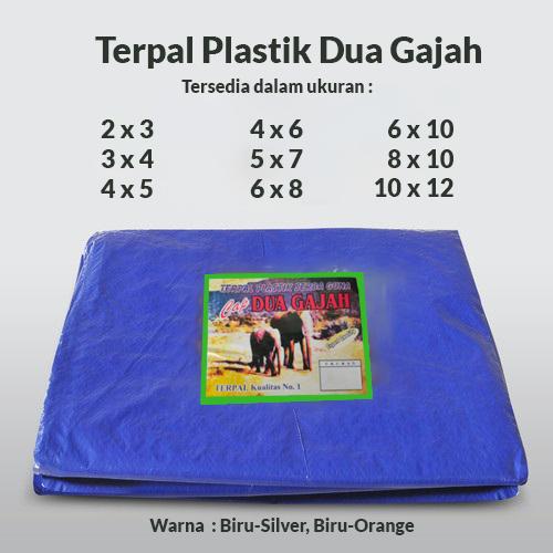 Jual TERPAL PLASTIK CAP DUA GAJAH A2 UKURAN 4X6 METER - Biru - Orange ...