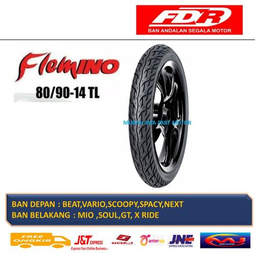 Jual BAN TUBELESS FDR 80/90-14 FLEMINO BAN DEPAN BEAT/VARIO/SCOOPY ...