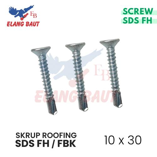 Jual Skrup SDS FH 10x30 / Sekrup Roofing Baja Ringan Flat Head 10 x 30 FBK - Kota Bekasi - Elang ...