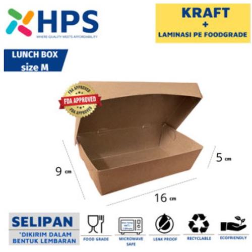 Jual Kotak Makan Kertas Kraft LIPAT Kemasan Makanan Paper Lunch Box ...
