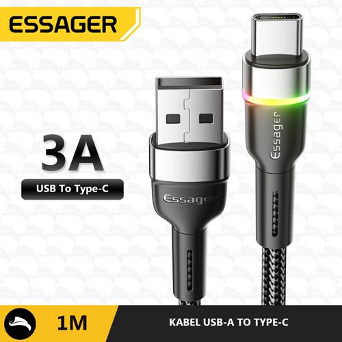 Jual ESSAGER KABEL LED COLORFUL MICRO USB TYPE C LIGHTNING FAST ...