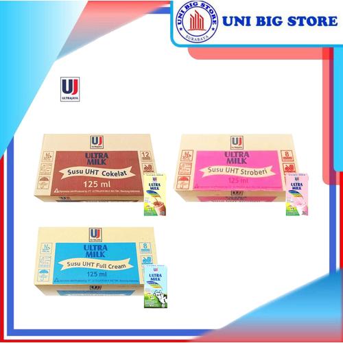 Jual Susu ULTRA UHT Milk Coklat Strawberry Full Cream 125 ml 40 pcs DUS ...