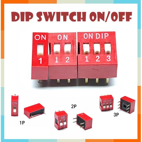 Jual DIP SWITCH 1P 2P 3P POSISI Dip switch 1p 2p 3p posisi warna merah ...