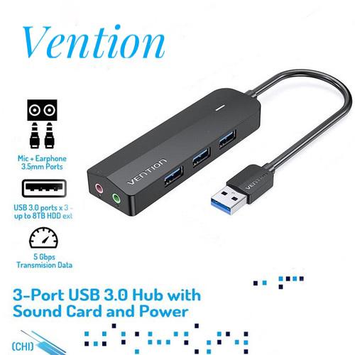 Jual Vention USB HUB 3.0 3Port + Sound Card External Stereo Audio Port ...
