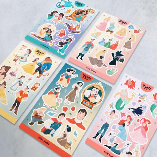 Jual Disney Princess sticker cinderella, aurora, maleficent, jasmine ...