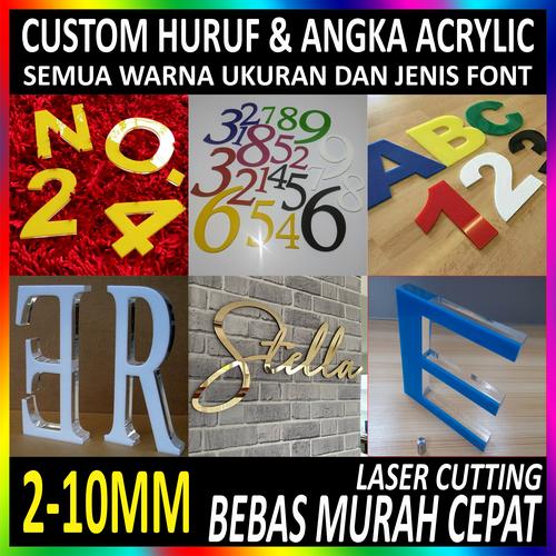 Jual HURUF & ANGKA ACRYLIC / AKRILIK TEBAL 3MM TINGGI 8CM Murah!! - 4 ...
