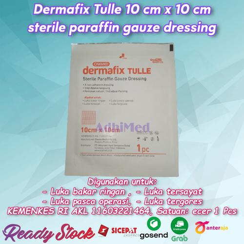 Jual dermafix tulle 10 cm / steril paraffin gauze dressing kasa luka ...