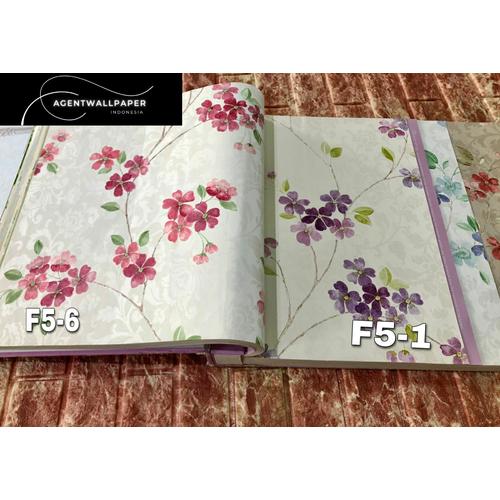 Jual WALLPAPER DINDING BUNGA BIRU MERAH ULIR RANTING SIMPLE FLOWER ...