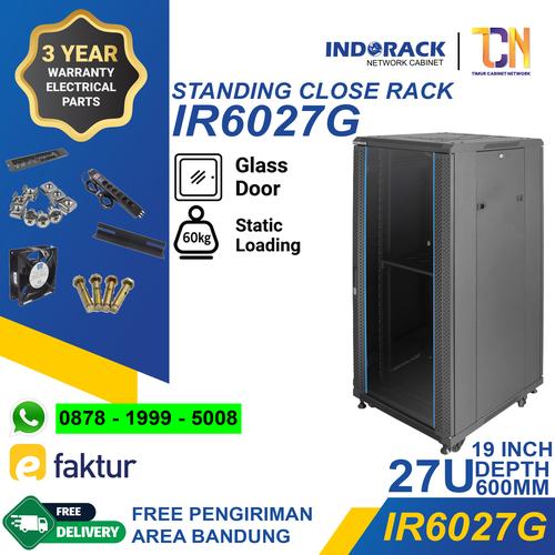 Jual RAK SERVER INDORACK CLOSE RACK IR6027G 27U 600MM 19 INCH GLASS ...