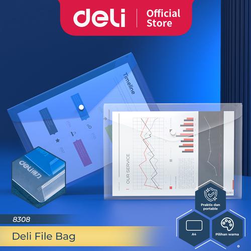 Jual Deli File Bag / Map Plastik Kancing / Tas Map Plastik A4 Anti Air ...
