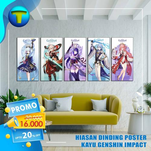 Jual Genshin Impact Inazuma Character Hiasan Dinding Poster Kayu ...