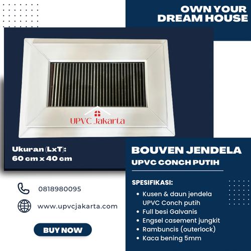 Jual Bouven bouvenlight jendela upvc conch - Putih, 60cmx40cm (LxT ...