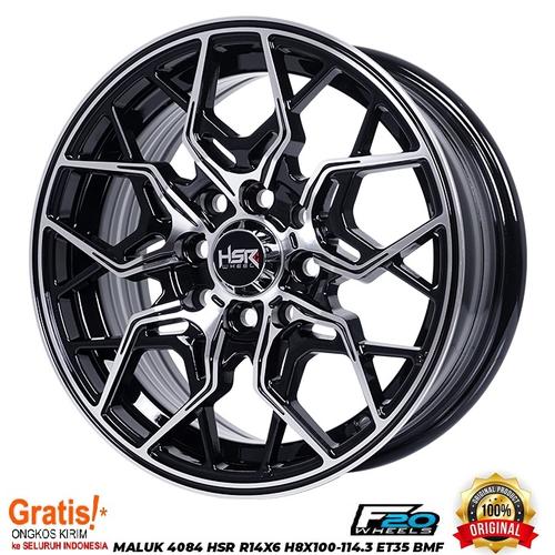 Jual VELG HSR WHEEL MALUK 4084 R14X6 H8X100-114,3 ET35 BLACK MACHIN ...