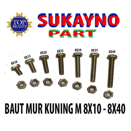 Jual Baut Mur+ ring plat Hexagon Kuning BMK Hex m8x20 Kunci 12,full ...