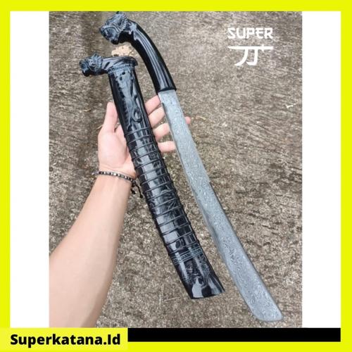 Jual GOLOK KERJA PARANG KEBUN BAJA DAMASCUS 40cm FULL TANDUK SUPER ...