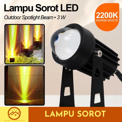 Promo Lampu Sorot LED Spotlight Beam 100 Meter Waterproof Hitam Warm ...