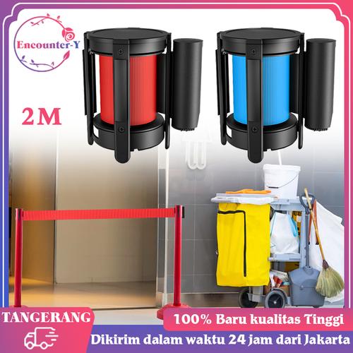 Jual 2m Tali Pembatas Antrian / Kepala Tiang Antrian / Kepala Pita Roll - Red-2m - Kota ...