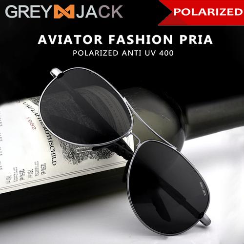 Promo Grey Jack Kacamata Hitam Sunglasses Polarized Aviator Pria Keren ...