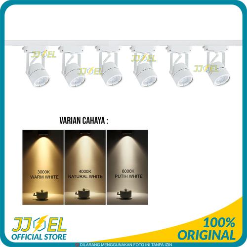 Jual Paket Lampu Sorot Rel isi 6 Spotlight LED Track Light Rell 2 Meter ...