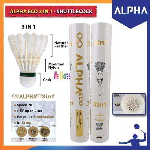 Jual ALPHA Eco 3 in 1 / Alpha White 3 in 1 Shuttlecock Kok Bulutangkis ...