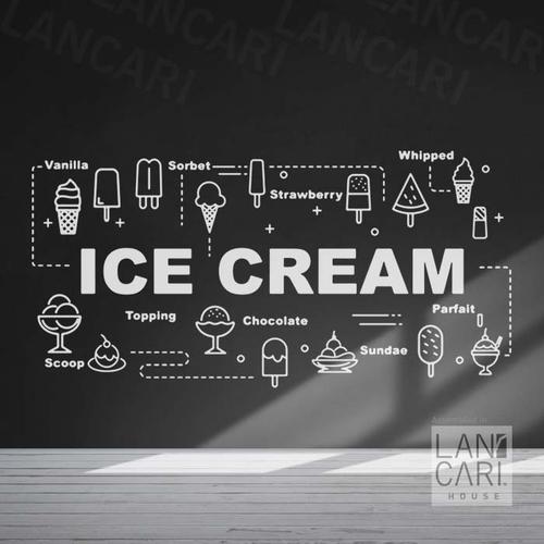 Promo Cutting Stiker Type's Of Ice Cream Stiker Decor Ruangan Hiasan ...