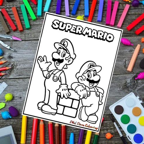 Jual Kertas Mewarnai Gambar Anak Tema Super Mario V2 - Kertas Brief ...