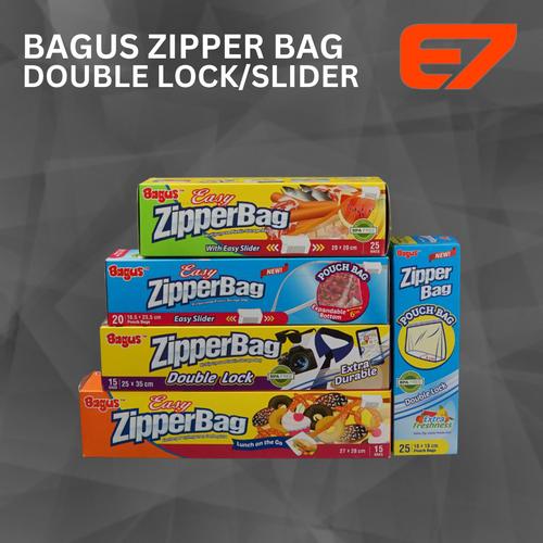 Jual Kantong Plastik Klip BAGUS EASY Zipper Bag - Zipper Lock - 18.5x23 ...