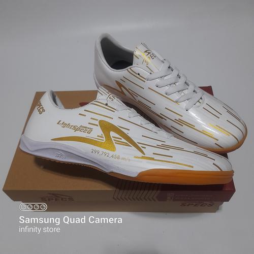 Jual COD sepatu futsal specs lightspeed reborn warna putih gold - rtb ...