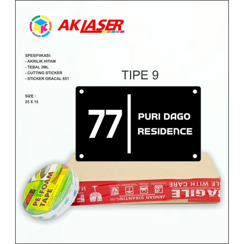 Jual AKRILIK SIGN NOMER RUMAH TIPE 9 - Putih, DOBLE TAPE - Kota Bandung ...