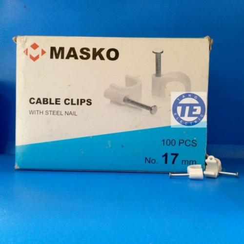 Jual Klem kabel masko no 17 mm/ klem paku beton / cable clips 100pcs ...